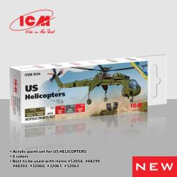 Michigan Toy Soldier Company : ICM Models - ICM US Helicopters Acrylic Paint Set