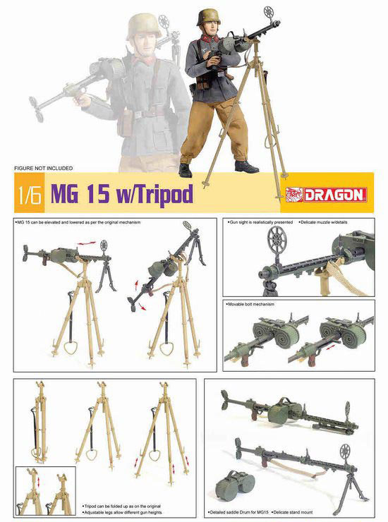 Michigan Toy Soldier Company : Dragon Models - WWII German MG15 with Tripod