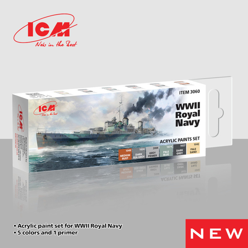 Michigan Toy Soldier Company : ICM Models - Acrylic paints set for WWII Royal Navy
