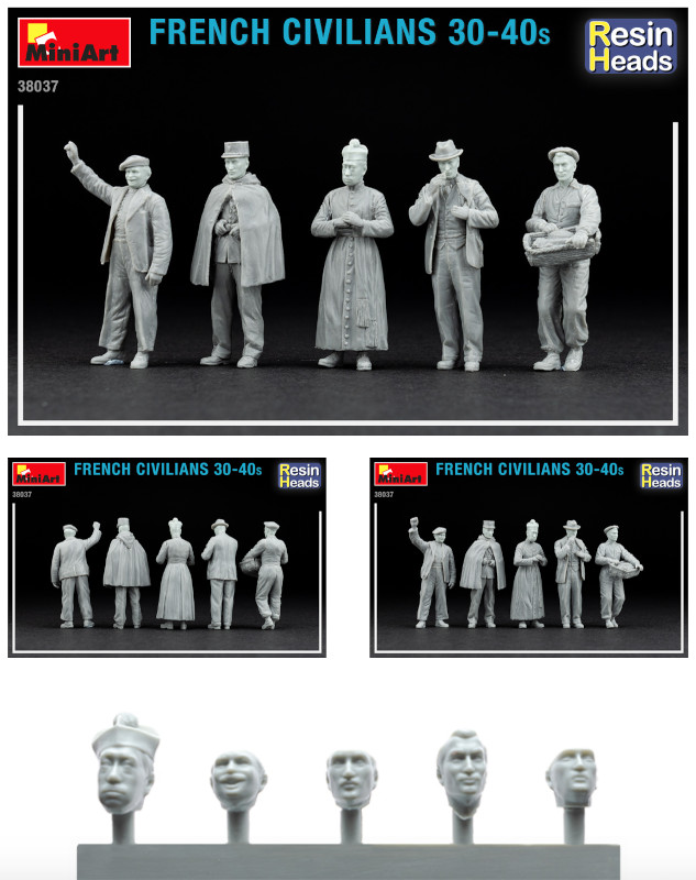 Michigan Toy Soldier Company : MiniArt Models - French Civilians 30s ...